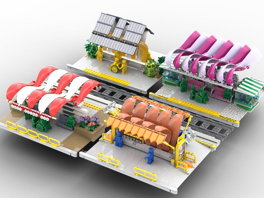 LEGO MOC 4 Transit Stations - Monorail, Bus, Train, Light Rail by ...
