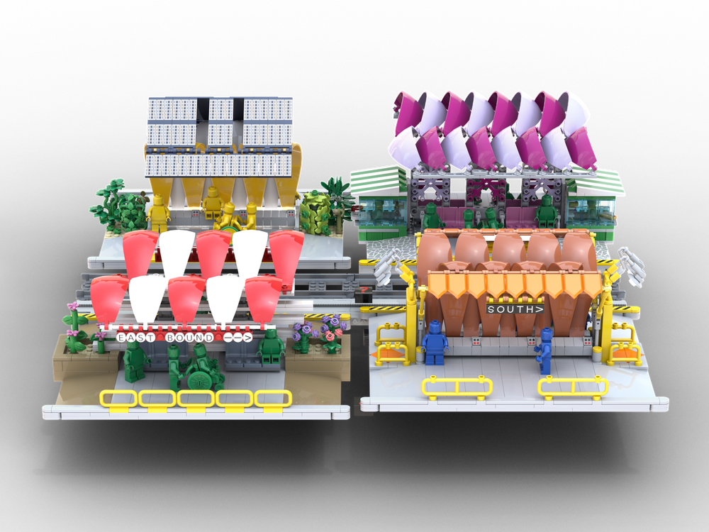 LEGO MOC 4 Transit Stations - Monorail, Bus, Train, Light Rail by ...