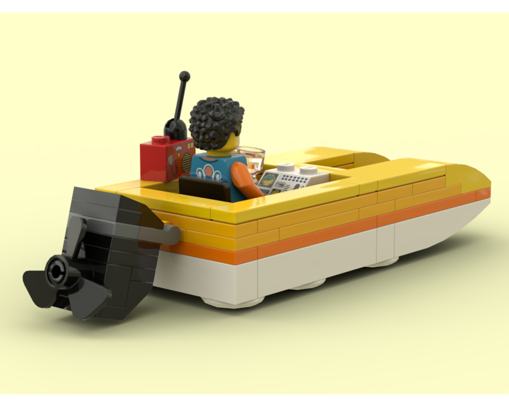 Lego Moc Simple Flaming Speedboat By Hilolego Rebrickable Build