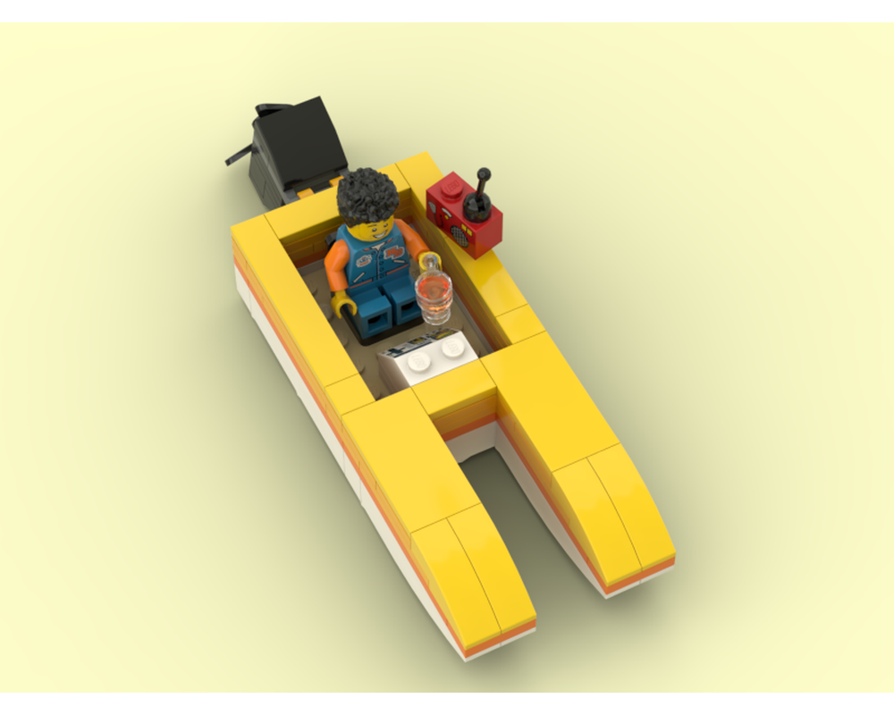 Lego Moc Simple Flaming Speedboat By Hilolego Rebrickable Build