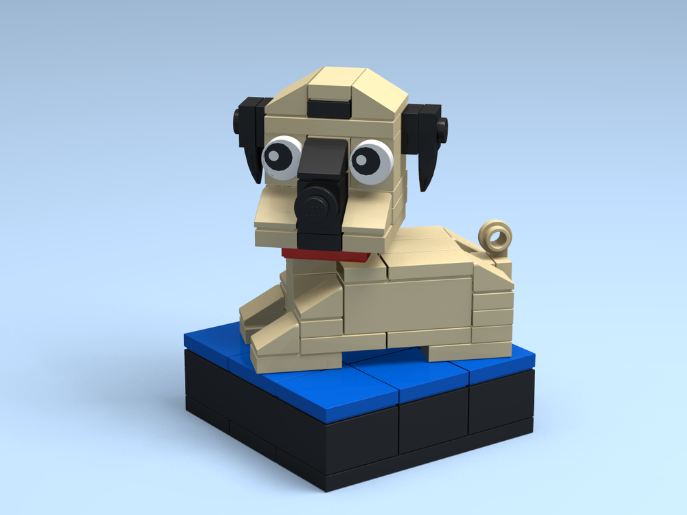 LEGO MOC Pug Dog by brickgirlart | Rebrickable - Build with LEGO