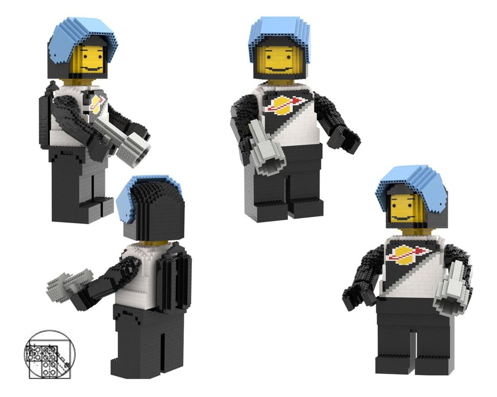 LEGO MOC Maxi Figure black and white space man with space torch by ...