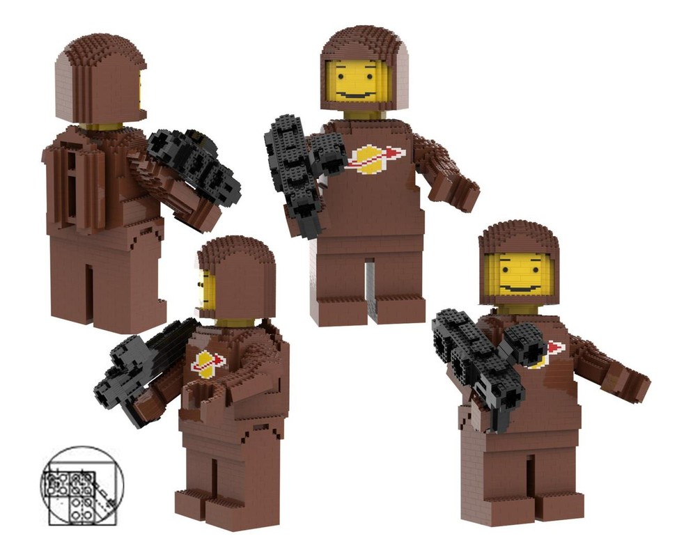 LEGO MOC Maxi figure brown space man with camera by Bricksculpture.net ...