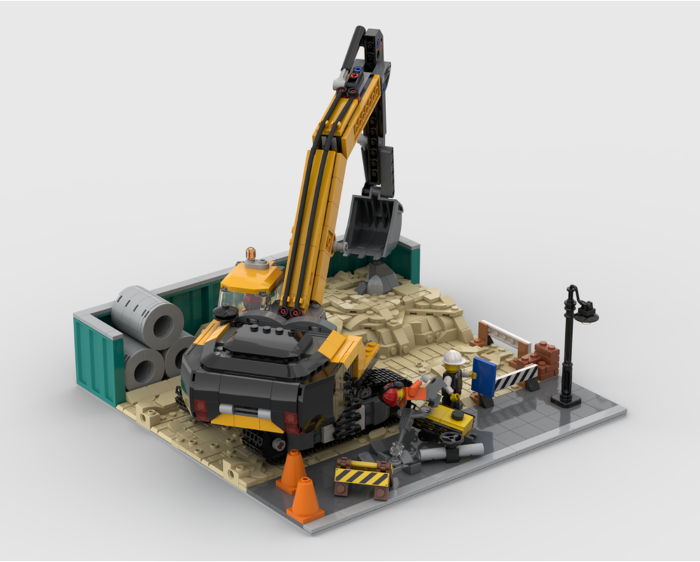 LEGO MOC Modular Construction area - Display for set 60420 Yellow ...