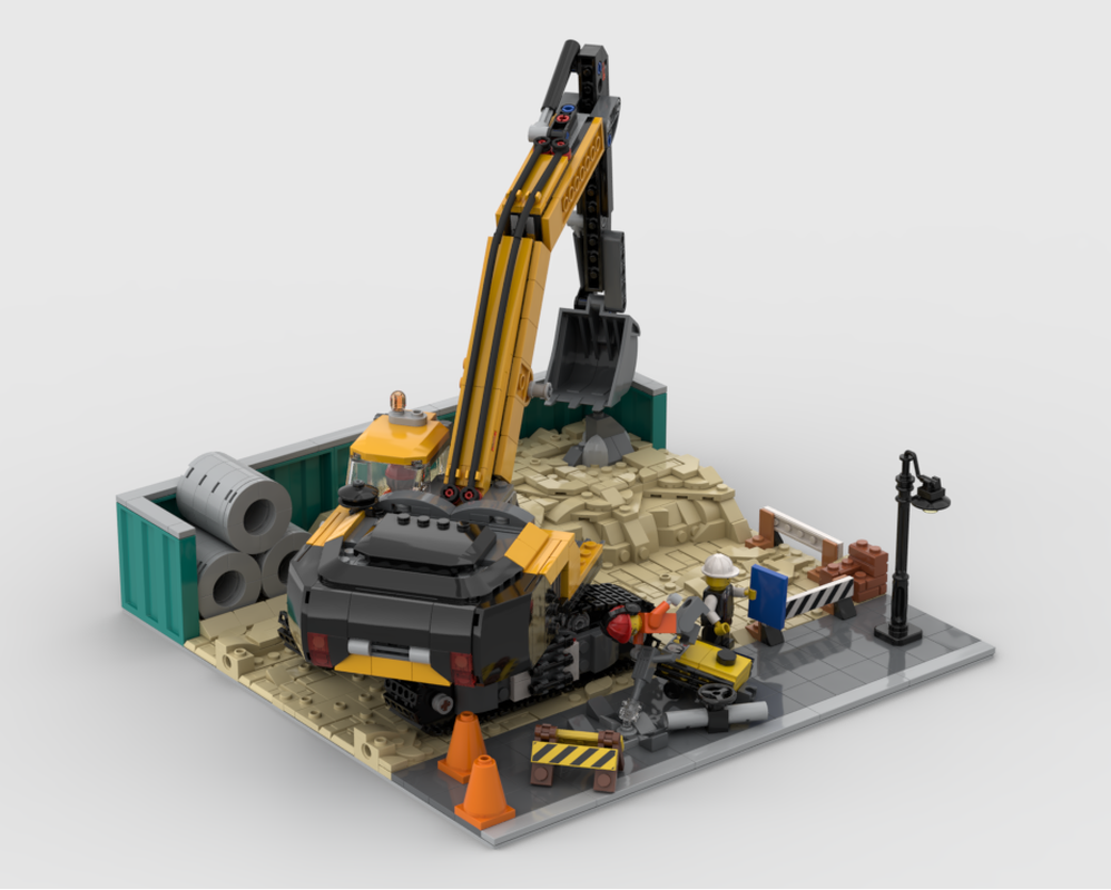 LEGO MOC Modular Construction area - Display for set 60420 Yellow ...