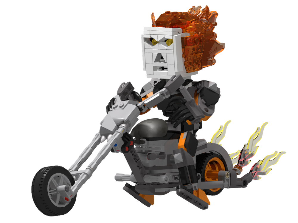LEGO MOC Ghost Rider Brick Head by ad000 | Rebrickable - Build with LEGO