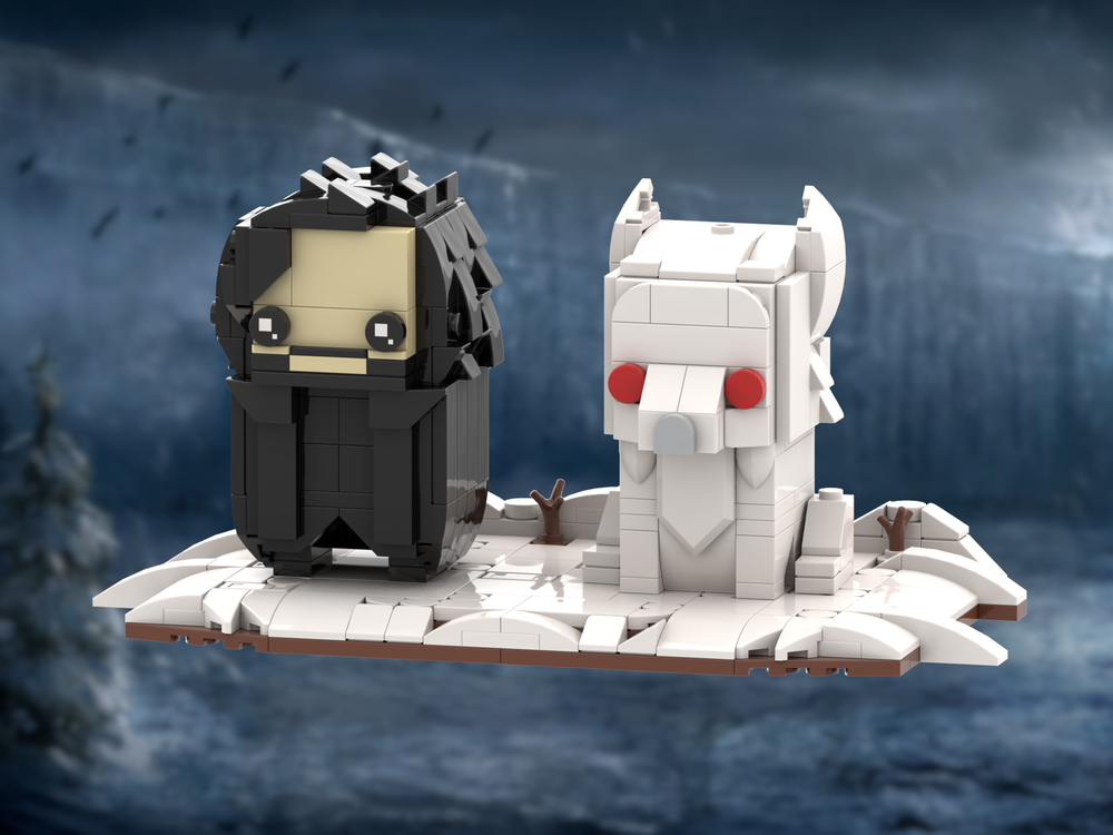 LEGO MOC Jon Snow and Ghost Brickheadz by Bucktopus | Rebrickable ...