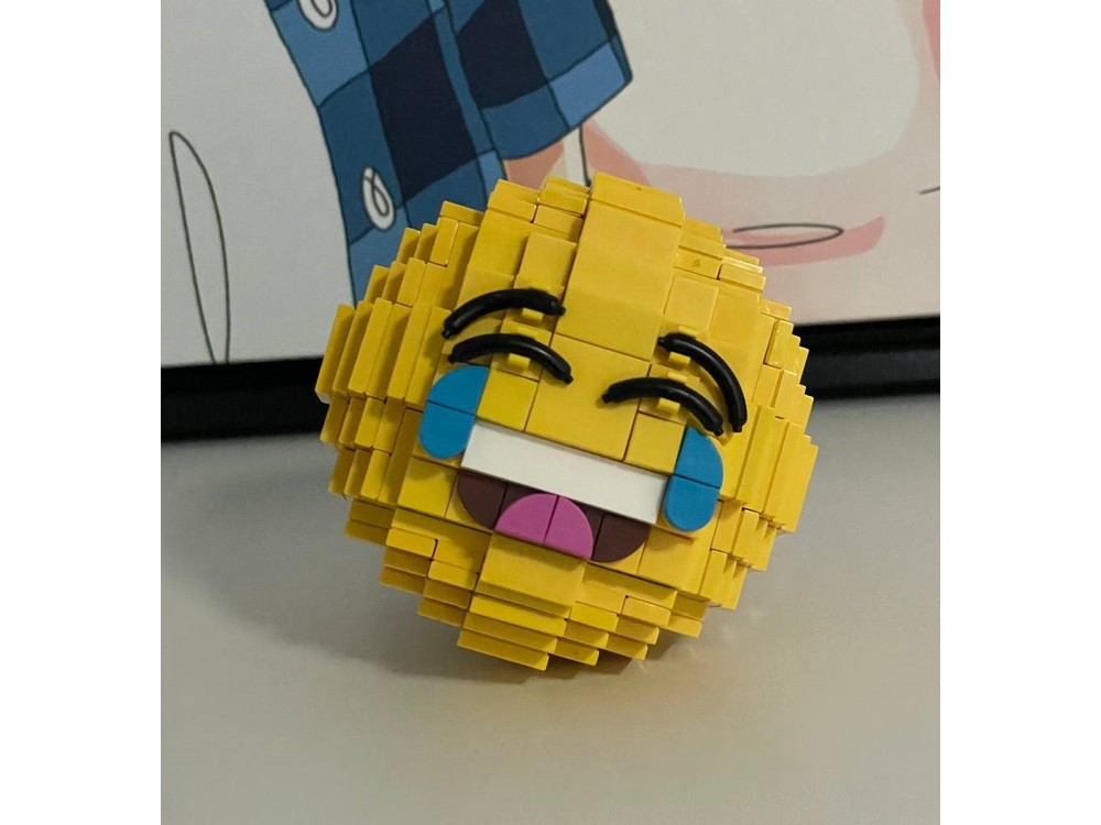 Lego Moc Laughing Emoji By Blueplaidbricks Rebrickable Build With Lego