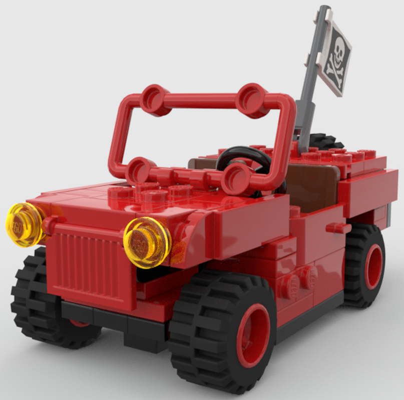 LEGO MOC Red Jeep by Shredsauce | Rebrickable - Build with LEGO