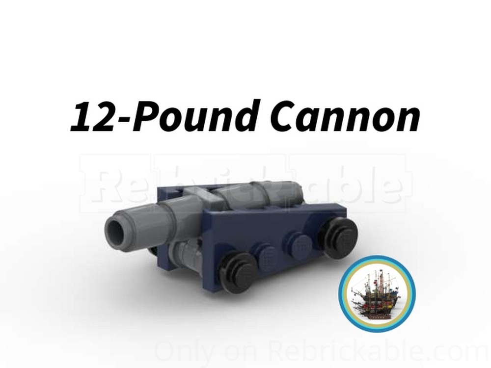 LEGO MOC 12-Pound Cannon by The Pirate Shipwright | Rebrickable - Build ...