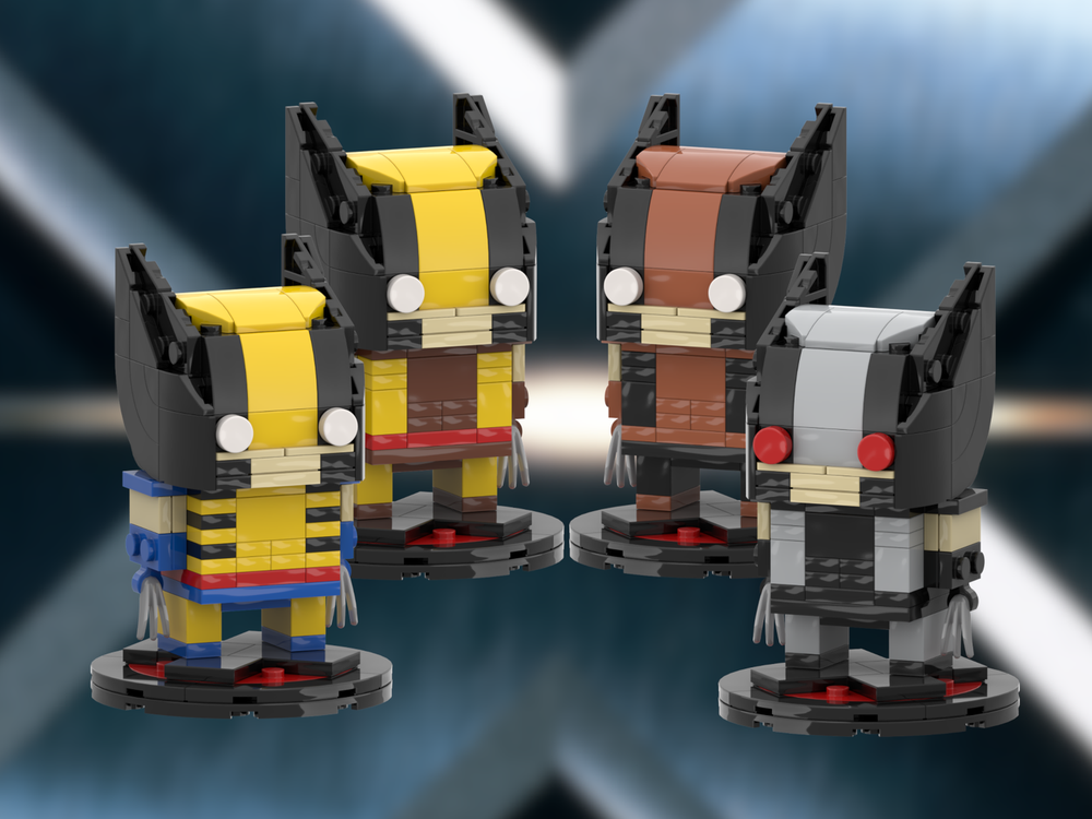 LEGO MOC Wolverine Brickhead 4-PACK by Bucktopus | Rebrickable - Build ...