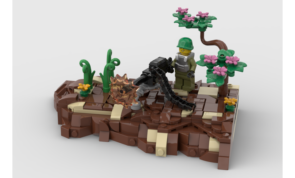 Lego Moc Machine Gun Diorama By Gabizon Rebrickable Build With Lego