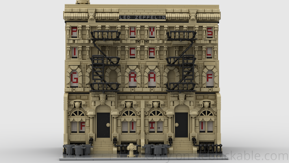 LEGO MOC Modular Led Zeppelin Physical Graffiti album building by qREX ...