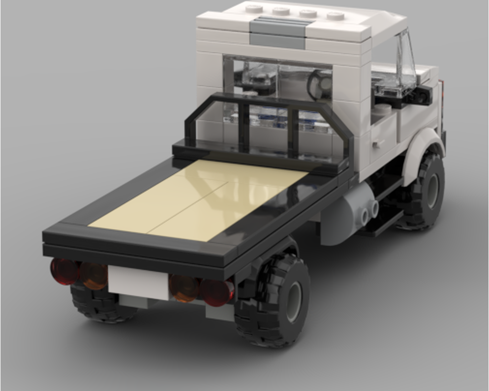 Lego Moc White Truck And Flatbed By Leeggoocreator Rebrickable