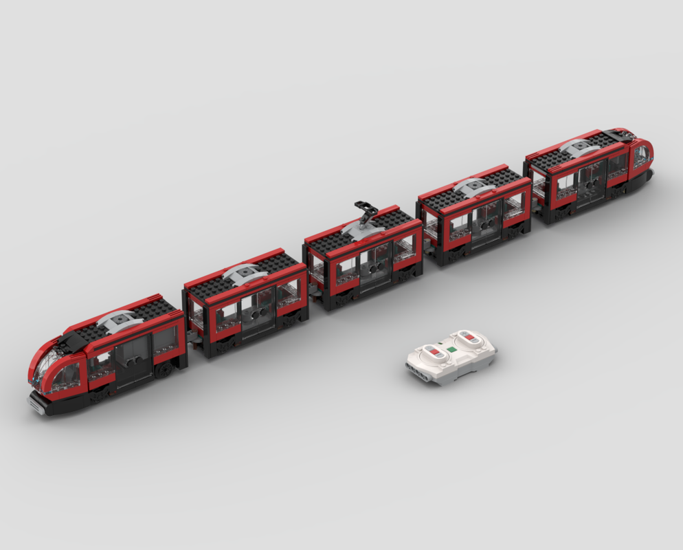 LEGO MOC 60423 Downtown tram expanded and motorized with Powered Up by ...
