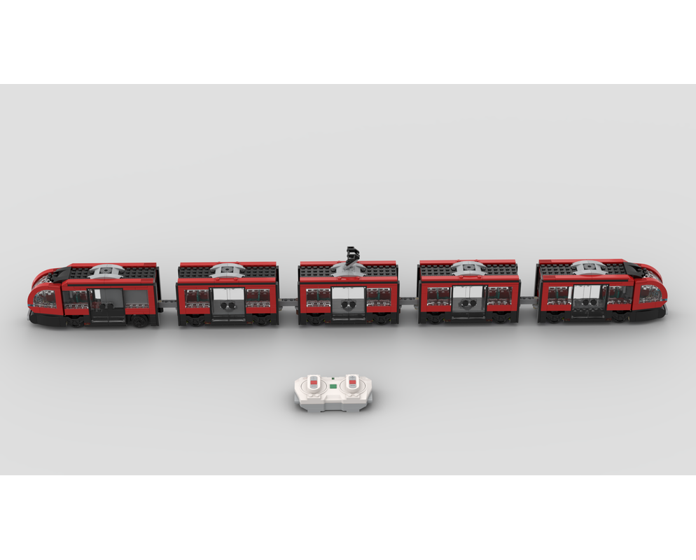 LEGO MOC 60423 Downtown tram expanded and motorized with Powered Up by ...
