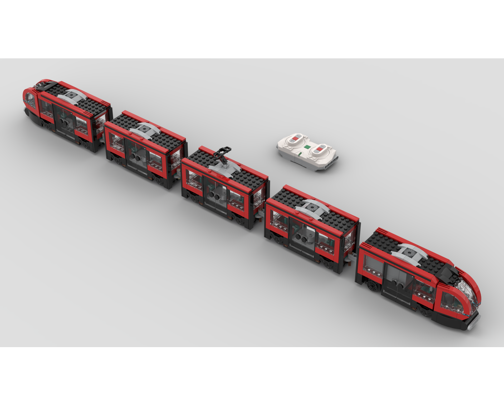 LEGO MOC 60423 Downtown tram expanded and motorized with Powered Up by ...