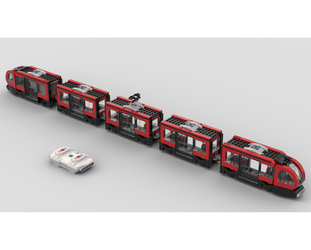 LEGO MOC 60423 Downtown tram expanded and motorized with Powered Up by ...