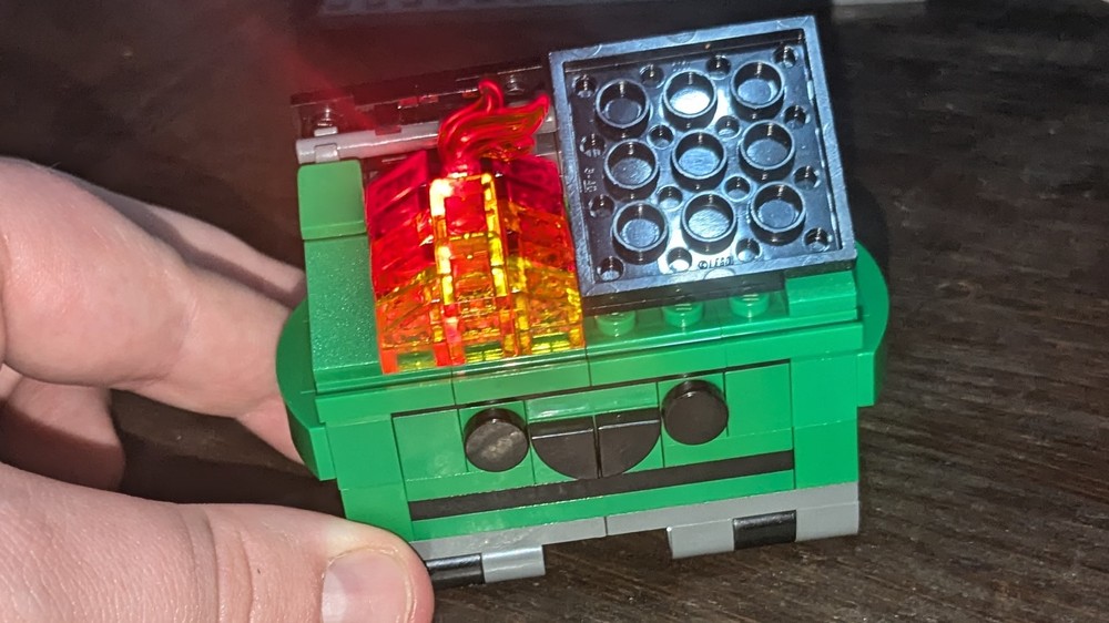 LEGO MOC Light Up Dumpster Fire by EclecticInventor | Rebrickable ...