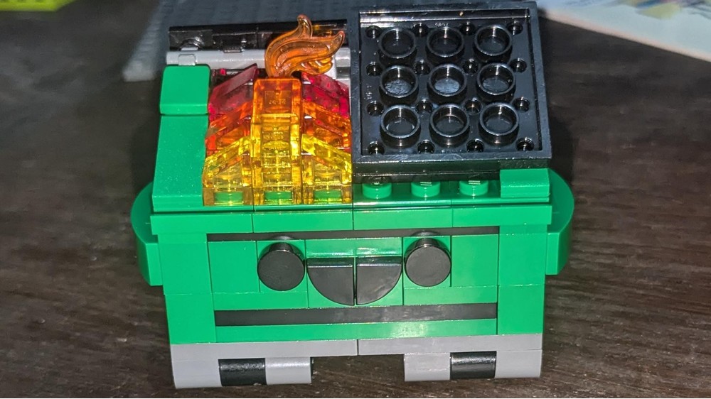 LEGO MOC Light Up Dumpster Fire by EclecticInventor | Rebrickable ...