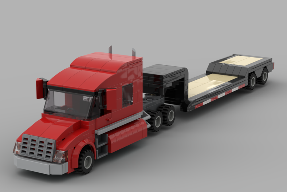 LEGO MOC Semi-truck and "Lowboy" Trailer by leeggoo_Creator ...