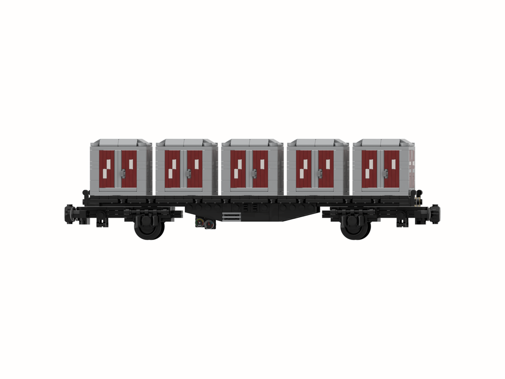 Lego Moc Freight Wagon Lgjs 598 With Containerboxes 8w By