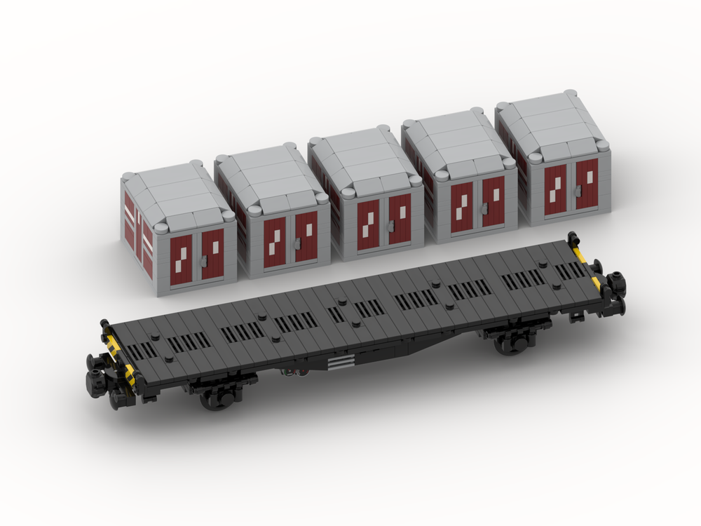 Lego Moc Freight Wagon Lgjs 598 With Containerboxes 8w By