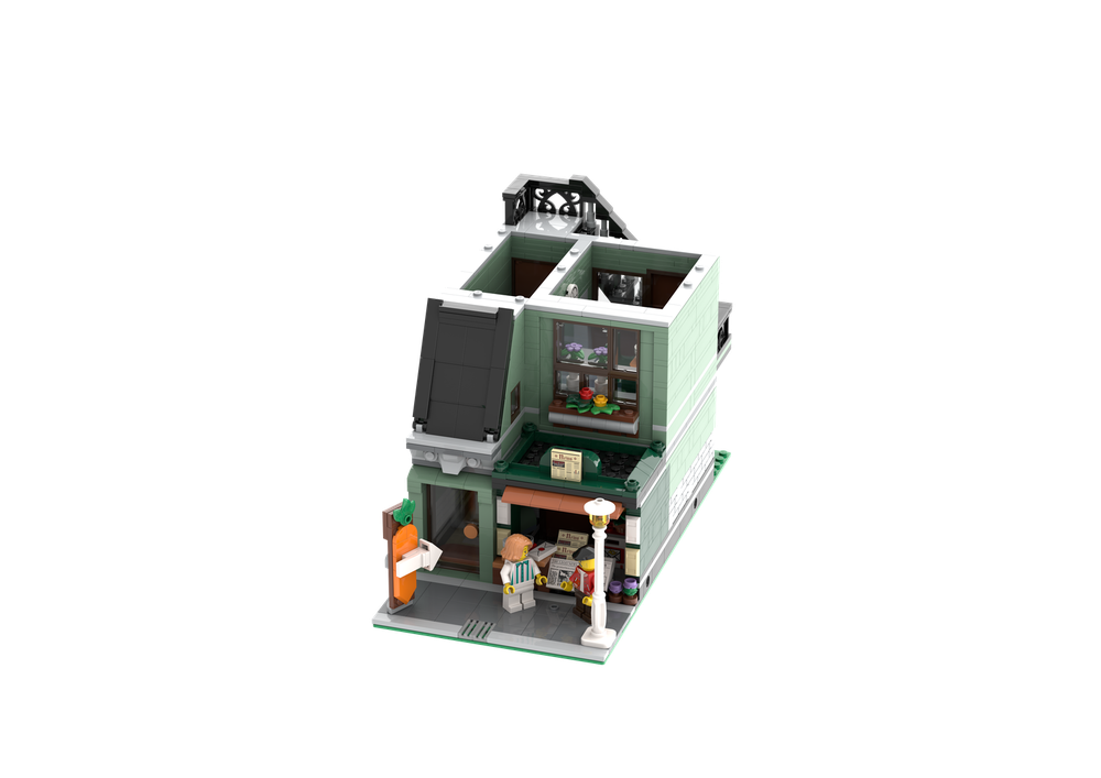 Lego Moc Mod001 Small Town Grocery Store And Appartment By Twopartsshy