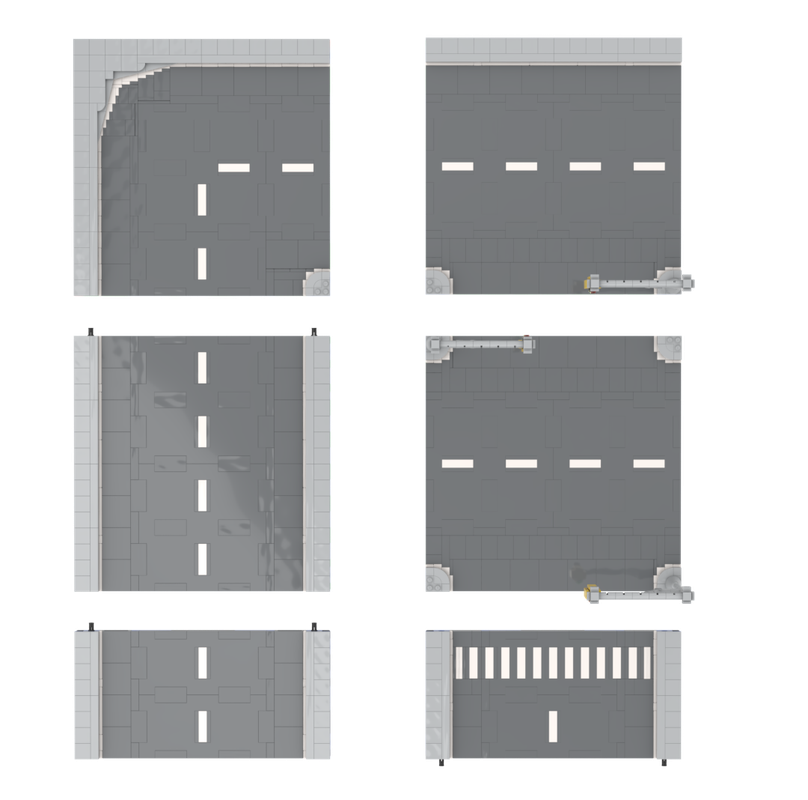 LEGO MOC Modular MILS road plates for 8 stud wide cars Bundle by ...