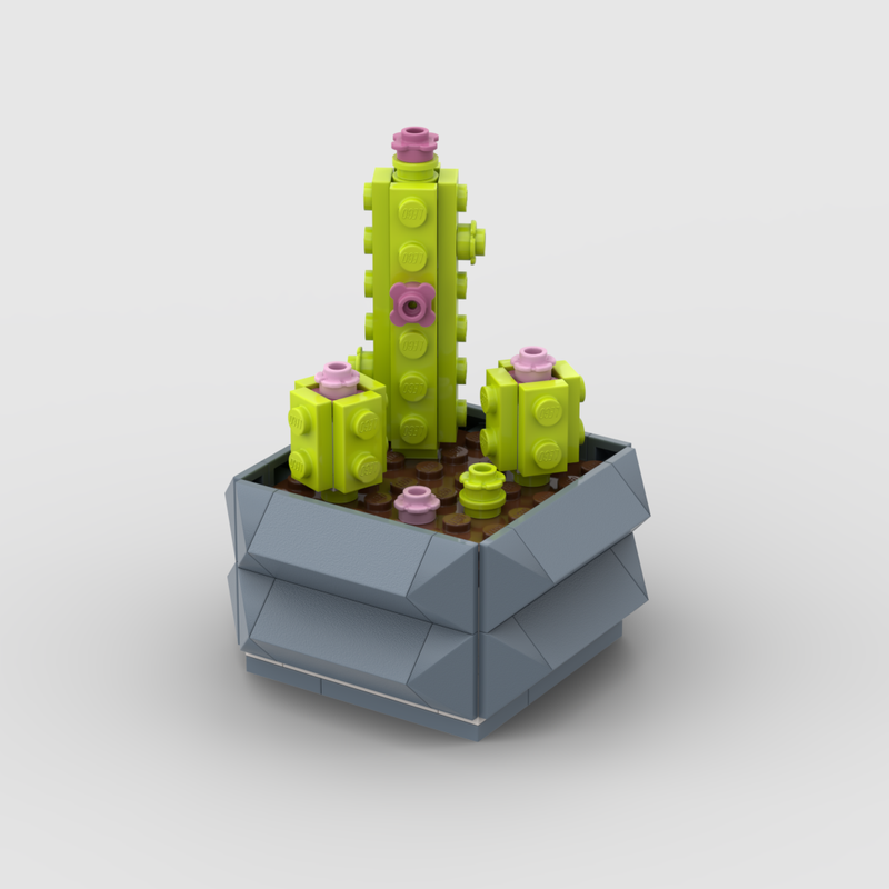 Lego Moc Potted Cactus Trio By Lamegrease Rebrickable Build With Lego