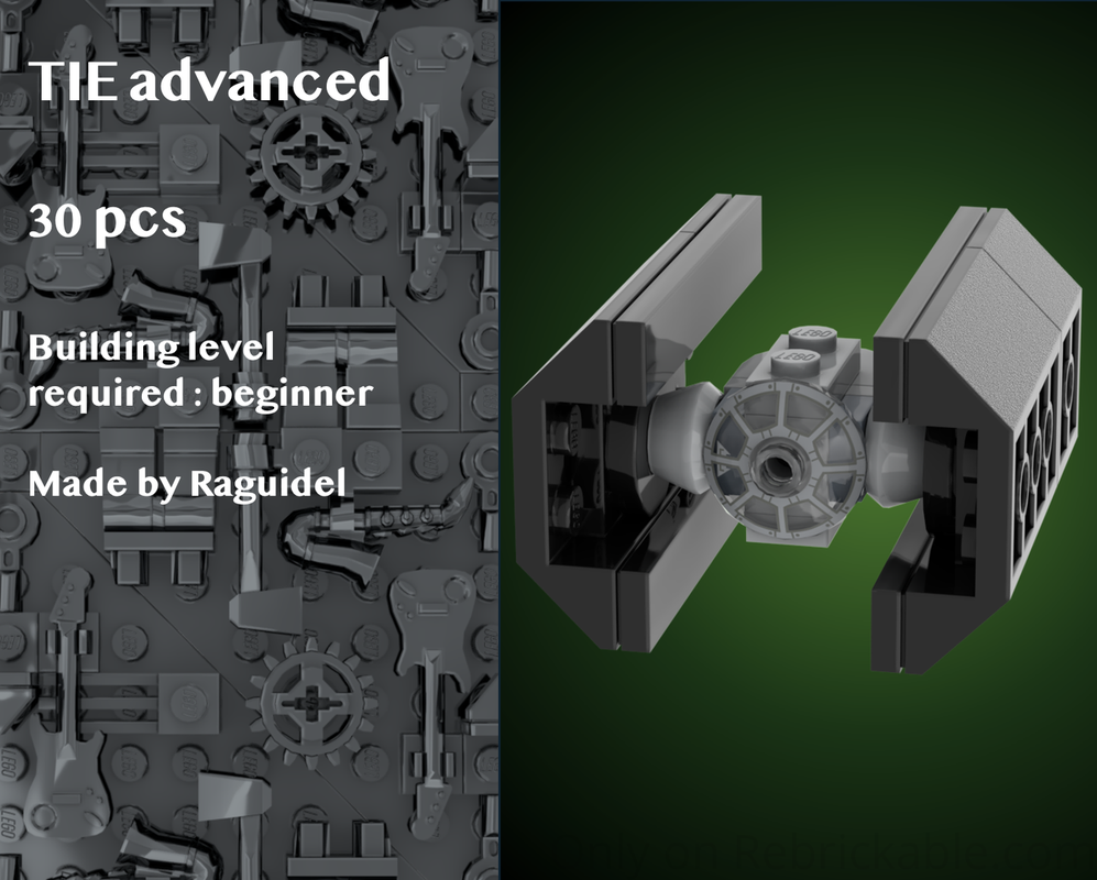 LEGO MOC Vader's TIE advanced (1:200 scale) by raguidel | Rebrickable ...