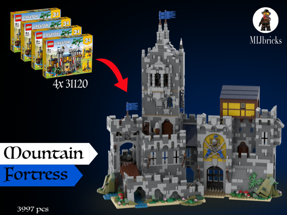 LEGO MOC Mountain Fortress (4x 31120) by MIJbricks | Rebrickable ...