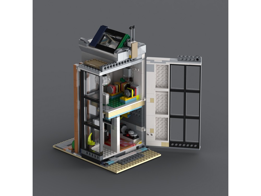 Lego Moc Vinyl Store By Brickative Rebrickable Build With Lego