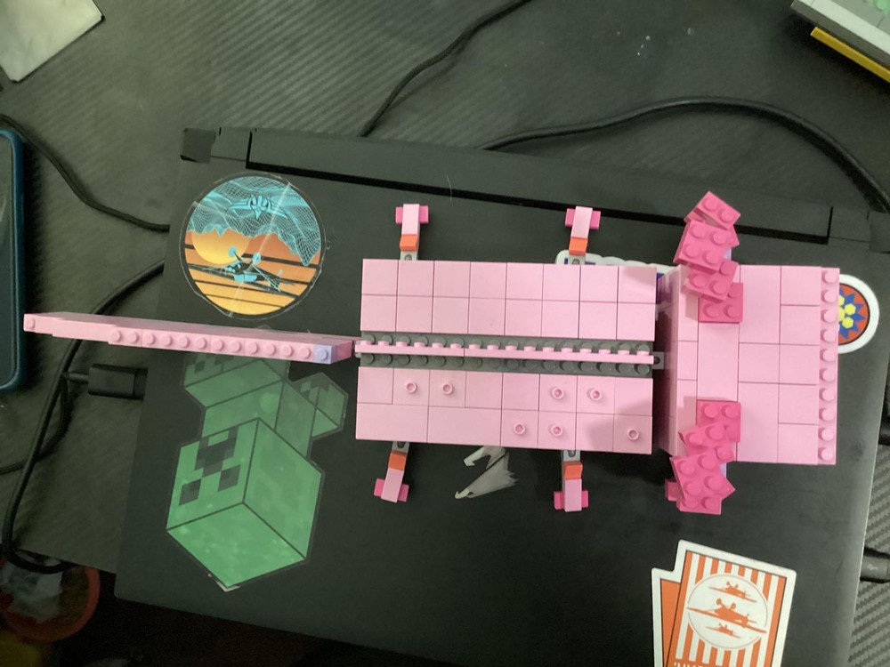 Lego Moc Minecraft Axolotl By Dalegodude Rebrickable Build With Lego