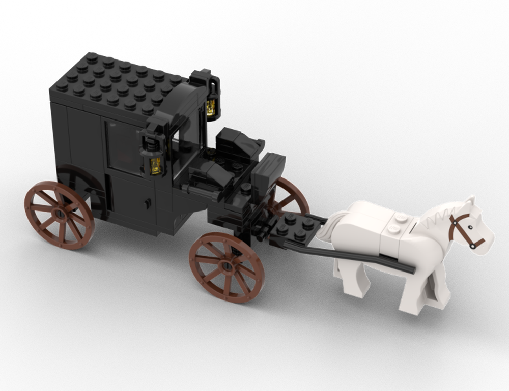 LEGO MOC Brougham horse-drawn carriage by brickbicycle | Rebrickable ...