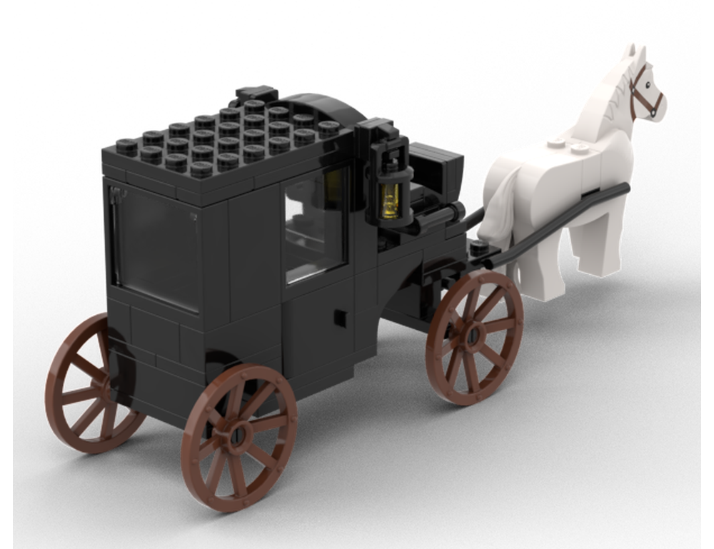 LEGO MOC Brougham horse-drawn carriage by brickbicycle | Rebrickable ...