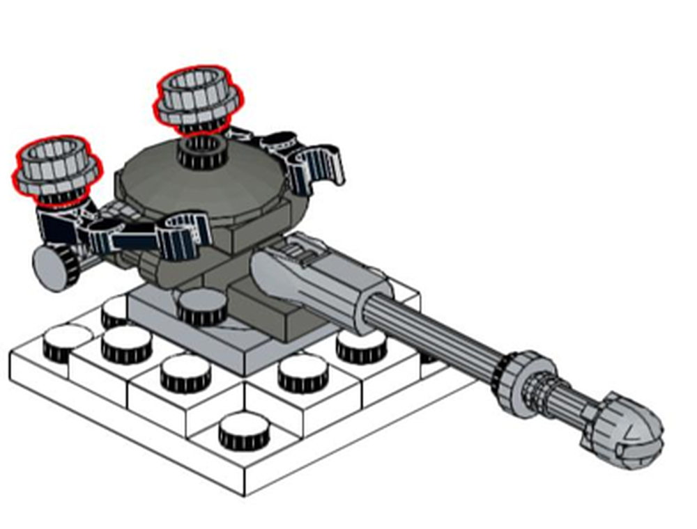 LEGO MOC L3 optional MG turret by DarthSaul_SW | Rebrickable - Build ...