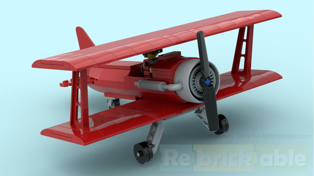 Lego Moc Vintage Biplane By Zsobricks Rebrickable Build With Lego