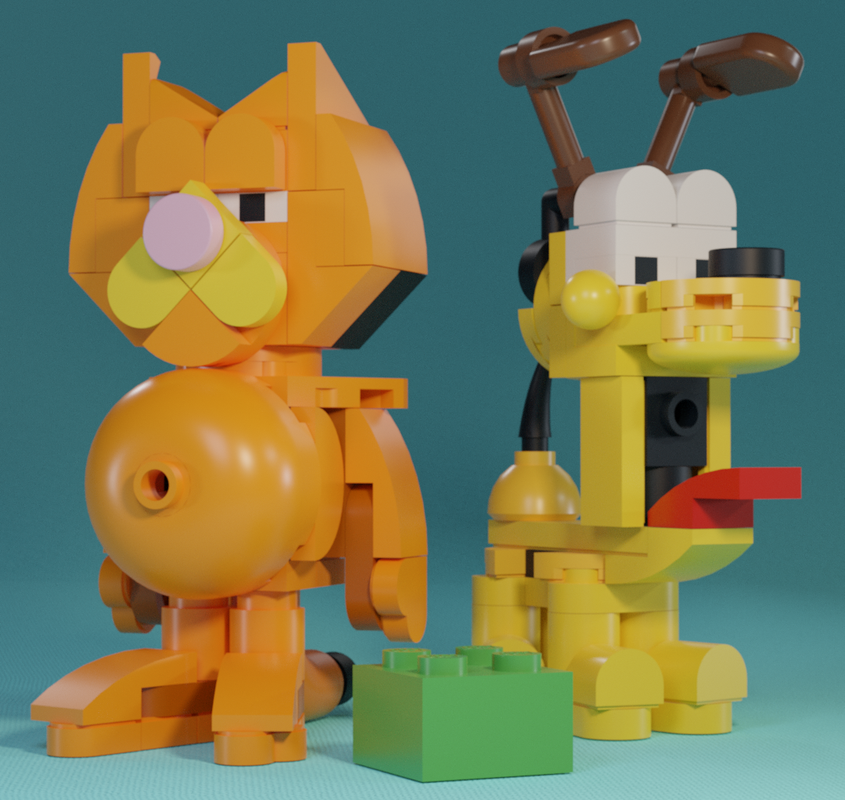 LEGO MOC Garfield & Odie by jheewee | Rebrickable - Build with LEGO