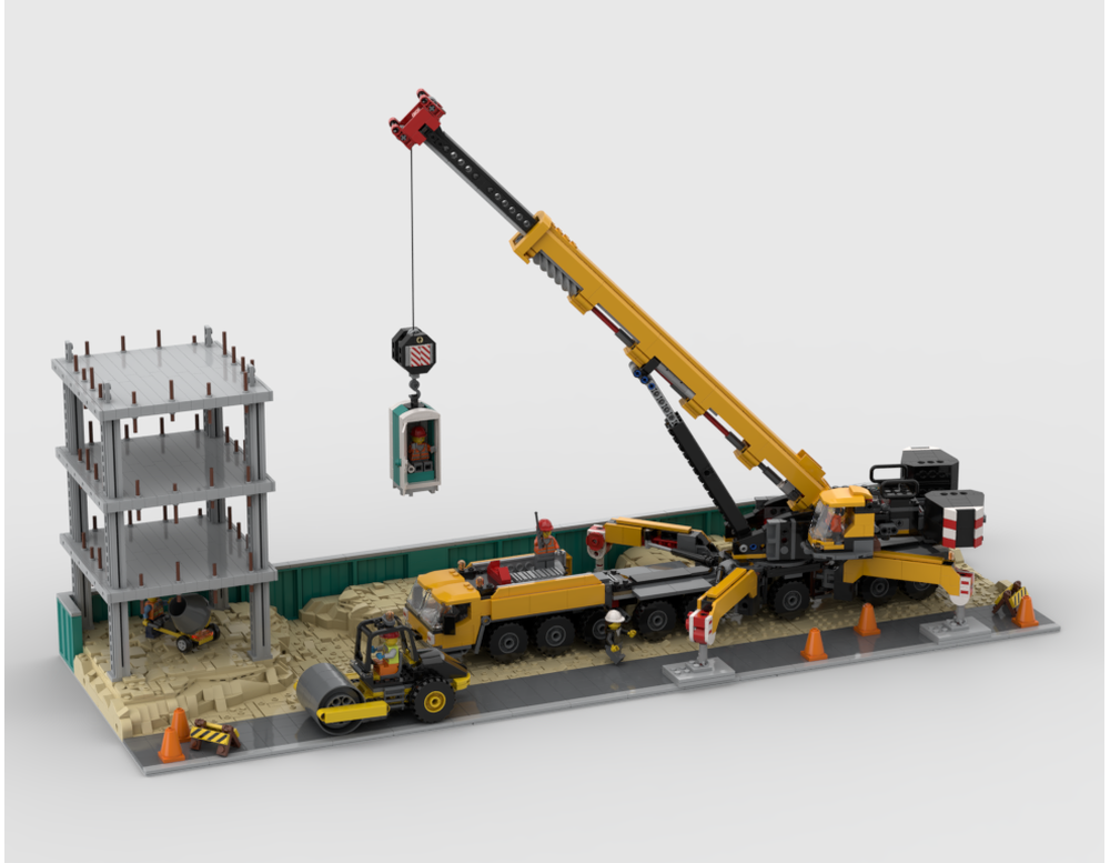 LEGO MOC Modular Construction Site - Display for sets: 60409 + 60401 ...