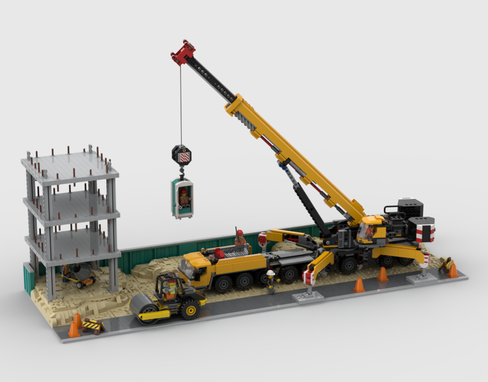 LEGO MOC Modular Construction Site - Display for sets: 60409 + 60401 ...