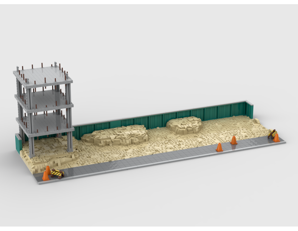 LEGO MOC Modular Construction Site - Display for sets: 60409 + 60401 ...