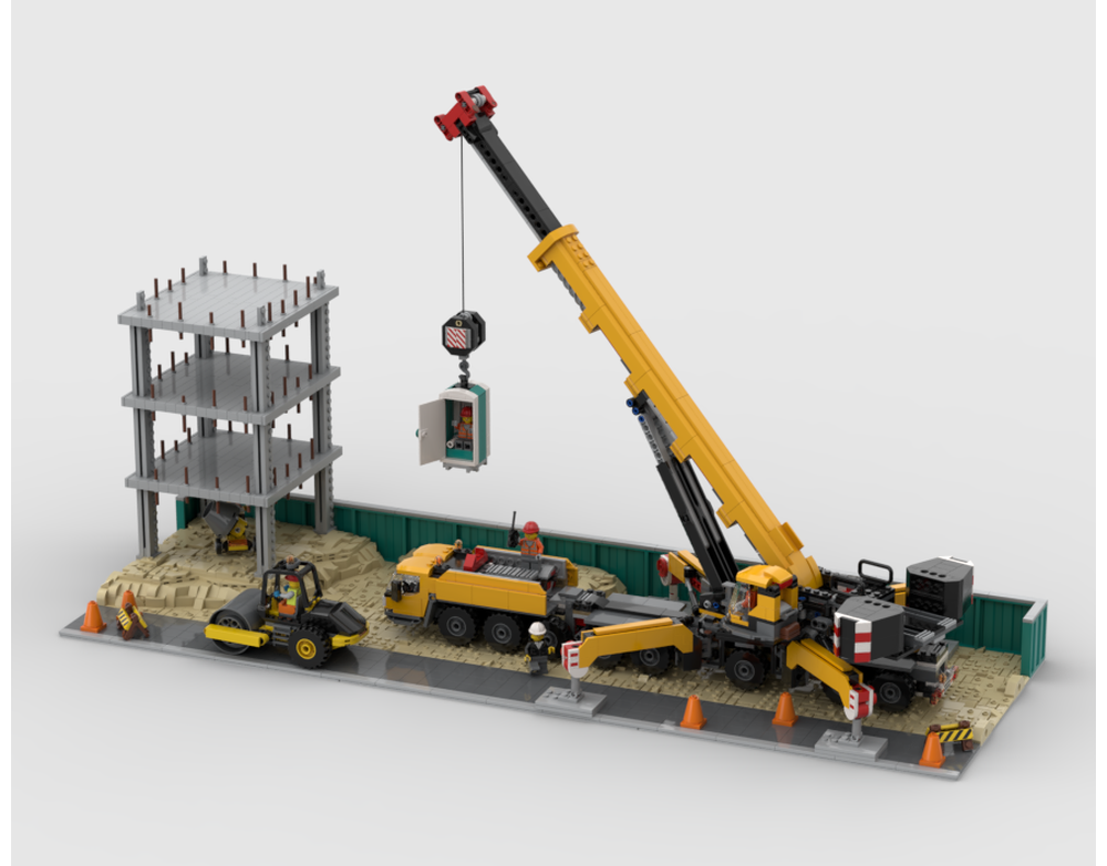LEGO MOC Modular Construction Site - Display for sets: 60409 + 60401 ...