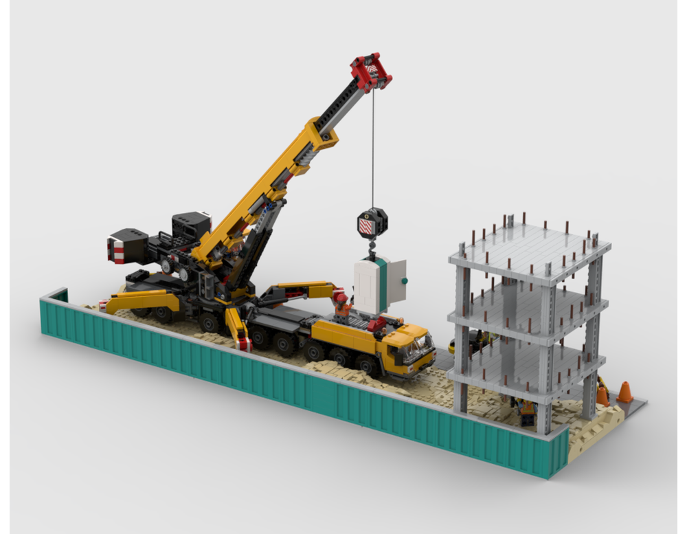 LEGO MOC Modular Construction Site - Display for sets: 60409 + 60401 ...