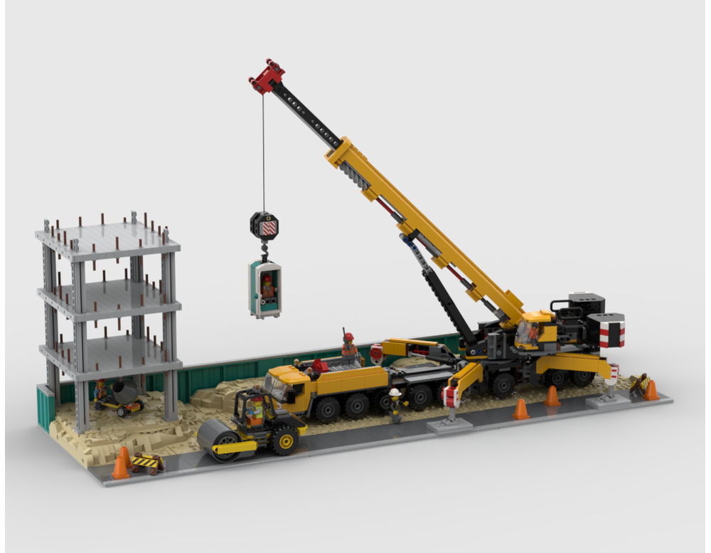 LEGO MOC Modular Construction Site - Display for sets: 60409 + 60401 ...