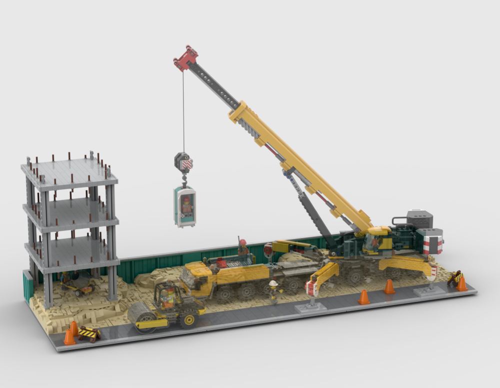 LEGO MOC Modular Construction Site - Display for sets: 60409 + 60401 ...