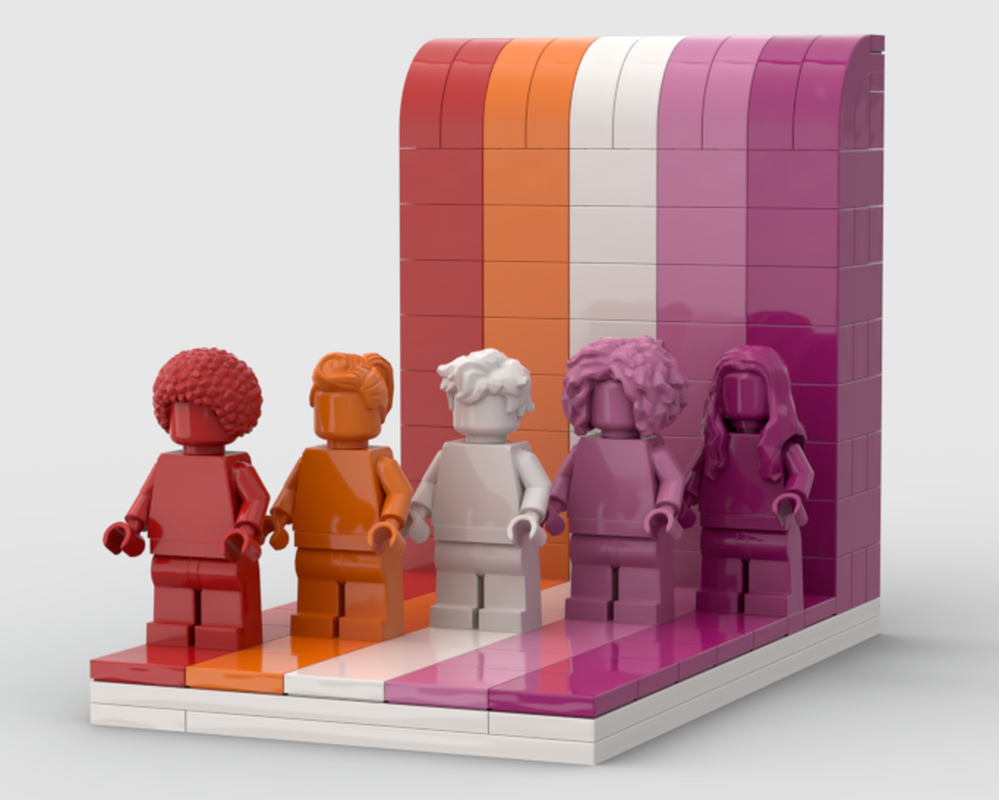 LEGO MOC Everyone is Awesome 5 Stripe Lesbian Flag by HoneyBeeAce ...