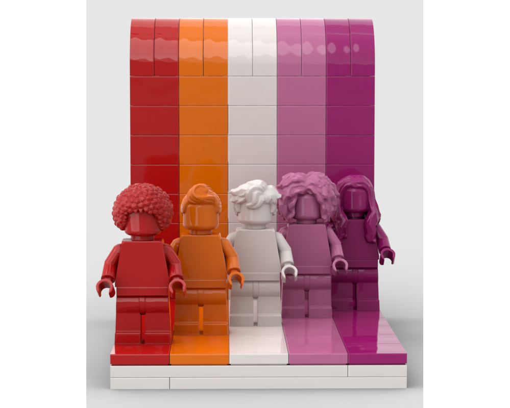 LEGO MOC Everyone is Awesome 5 Stripe Lesbian Flag by HoneyBeeAce ...