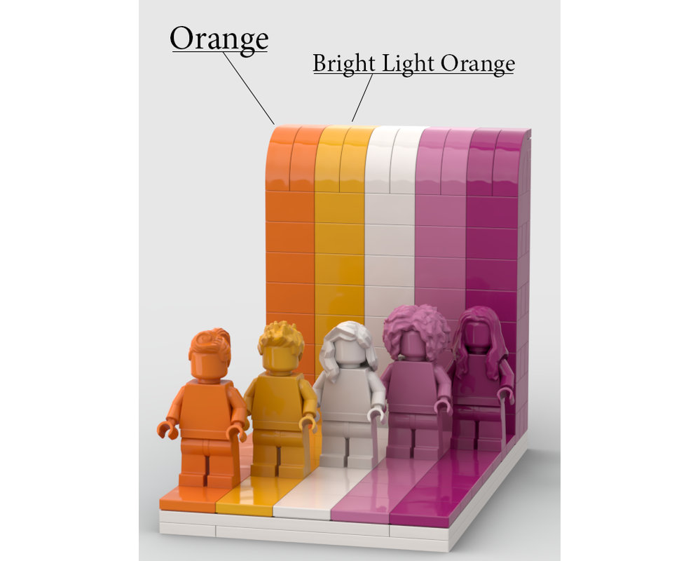 LEGO MOC Everyone is Awesome 5 Stripe Lesbian Flag by HoneyBeeAce ...