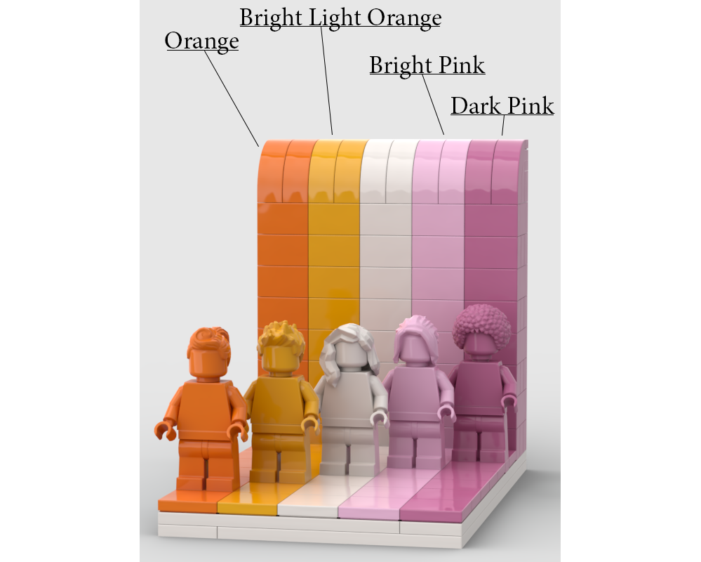 LEGO MOC Everyone is Awesome 5 Stripe Lesbian Flag by HoneyBeeAce ...